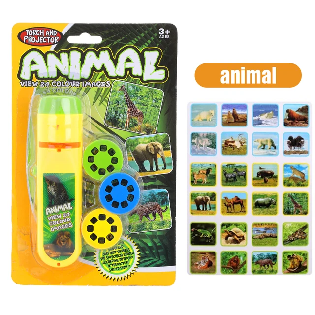 Projection Flashlight Children Projector Light Cute Educational Cartoon ...
