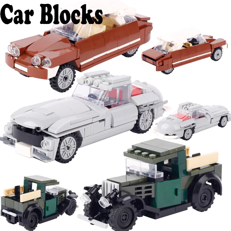 MOC-City-Retro-Sedan-Vehicle-Model-Building-Blocks-Street-View-Truck ...