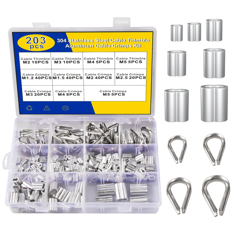 Wire Rope Crimping Tool Kit 132 Piece Glarks 132-Piece Wire Rope ...