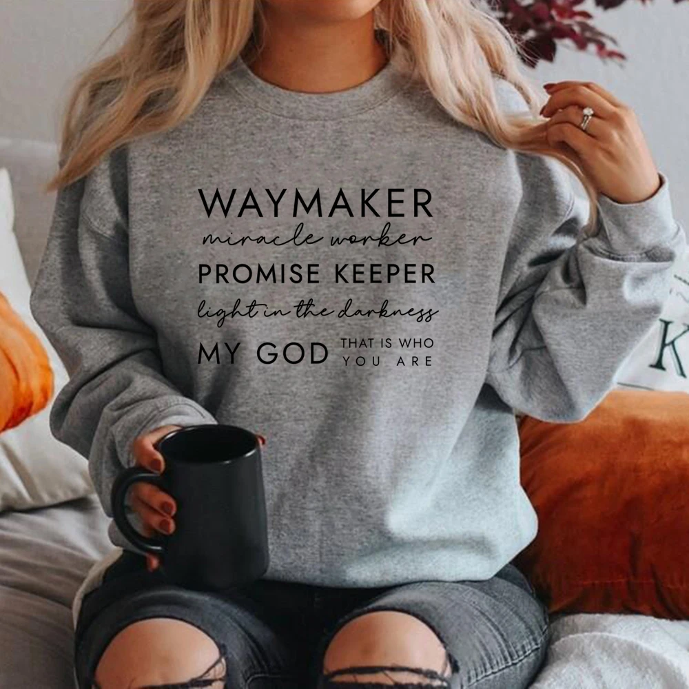 Christian Sweatshirt Waymaker Clothes Religious Gifts Women Crewneck ...