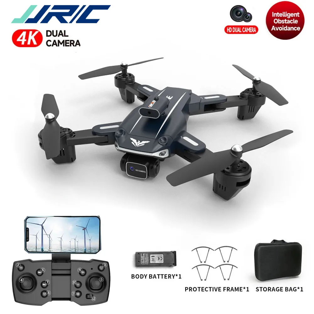 Jjrc h109 rc drone 4 lados evitar obstáculo wifi fpv com 4k dupla hd câmera de fluxo óptico ...