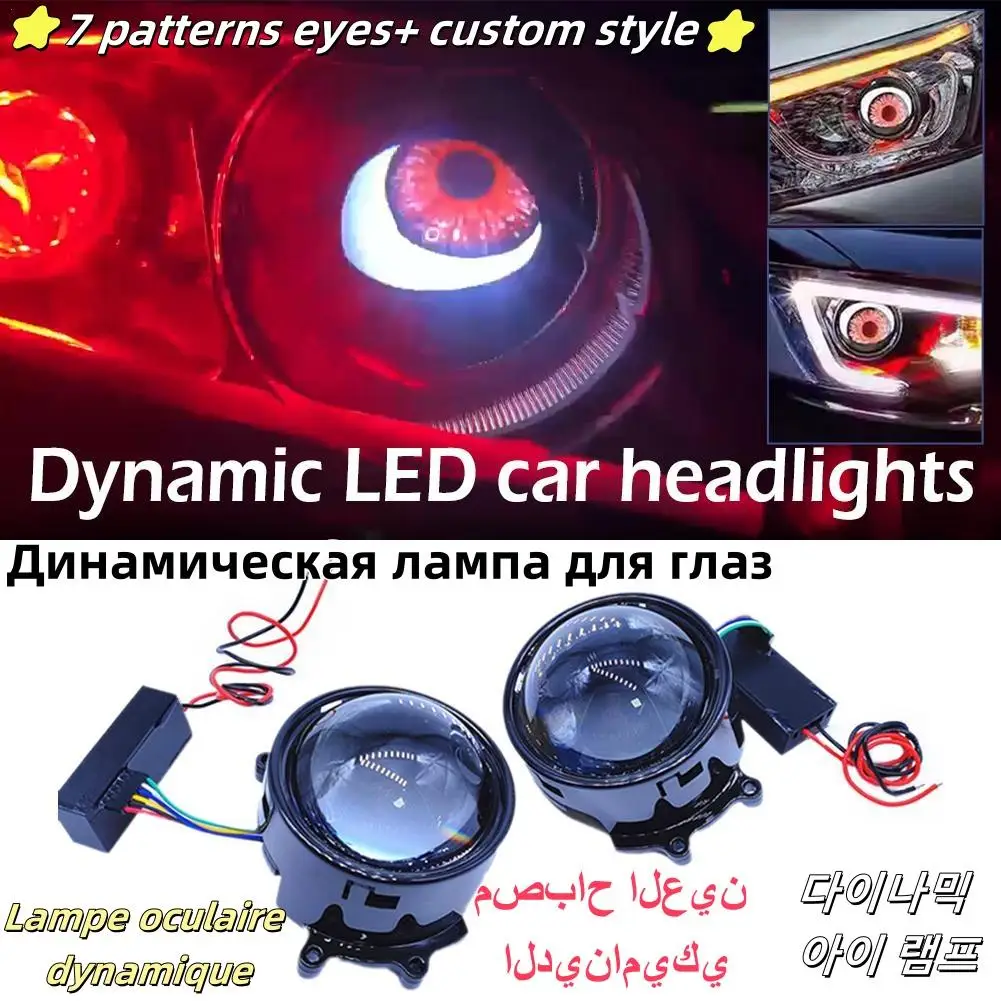 1pcs-3Inch-Demon-Eyes-Lens-Lights-Car-Moto-For-12v-Car-WIFI-Control ...