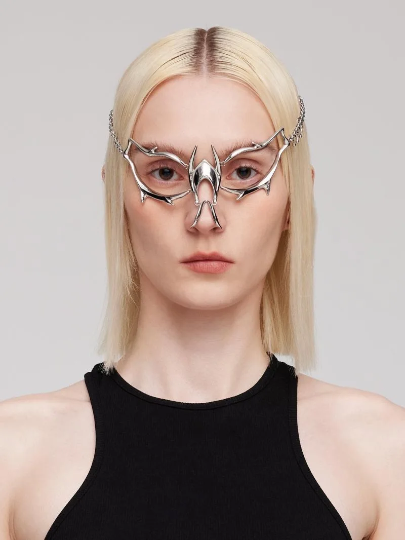 CyberPunk Irregular Streamlined Steel Party Mask Gothic Punk Metal ...
