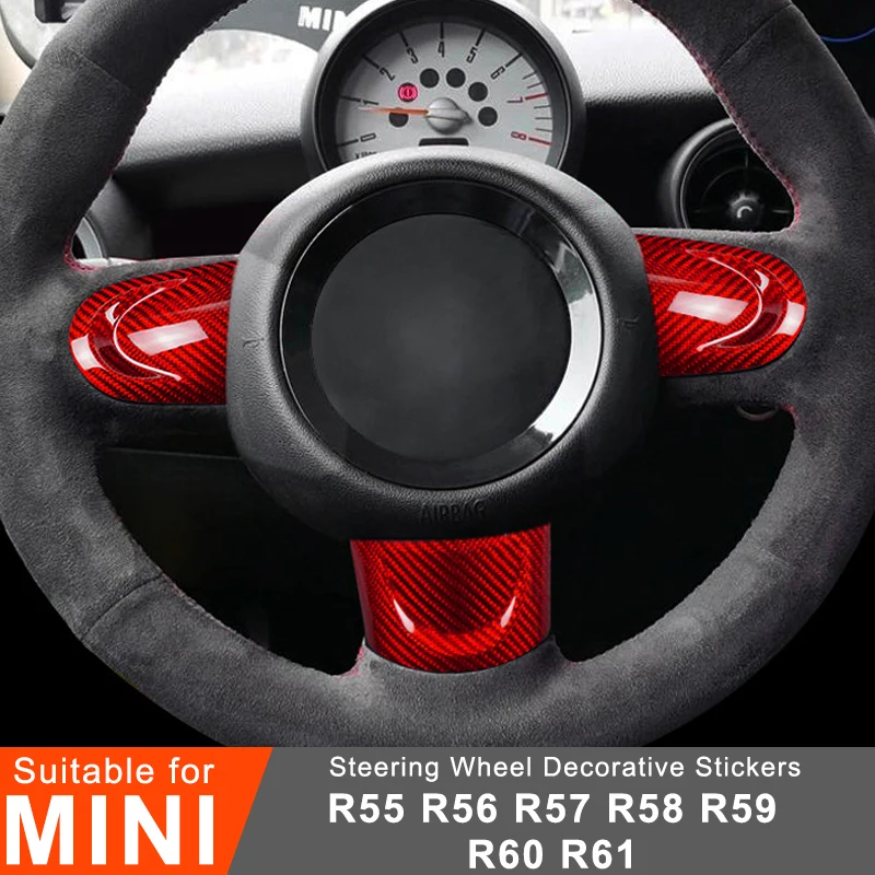 Car-Steering-Wheel-Carbon-Fibre-Decorative-Sticker-For-MINI-ONE-Cooper ...