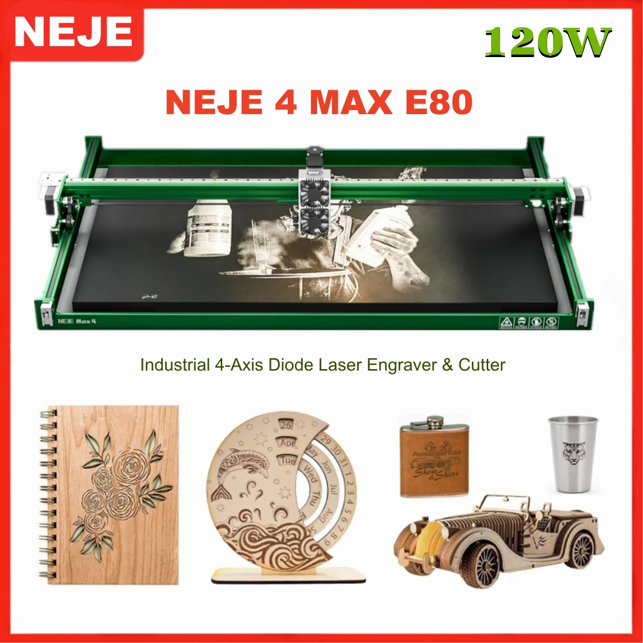 NEJE-4-MAX-E80-120W-DIY-Industrial-4-Axis-Laser-Engraver-CNC-Laser ...