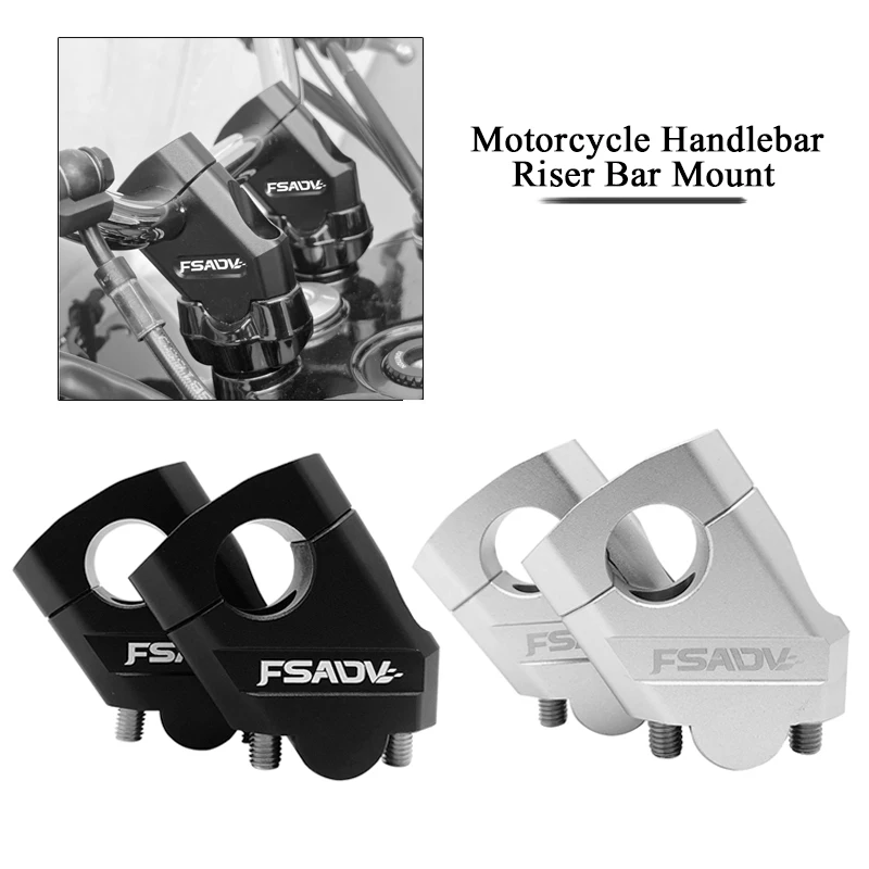 Motorcycle-Aluminum-Handlebar-Riser-Bar-Mount-Handle-Clamp-For-BMW ...
