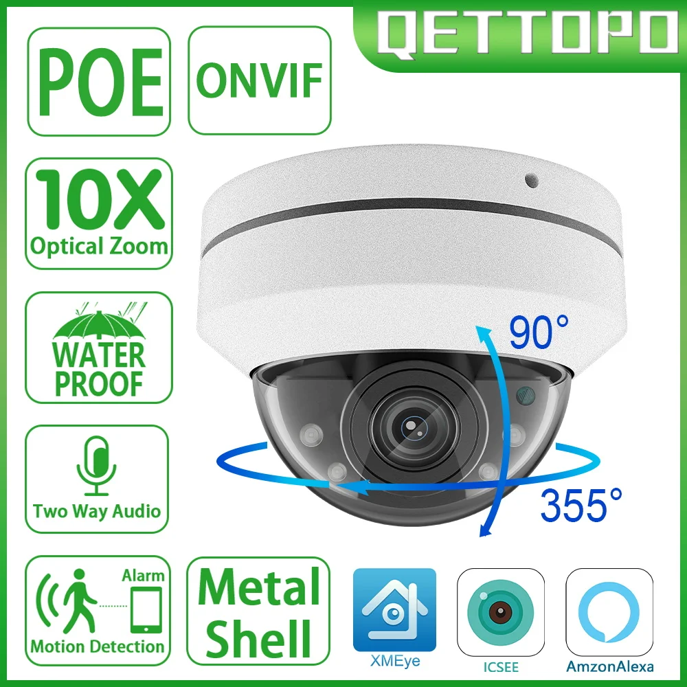 Qettopo-5MP-10X-Optical-Zoom-Metal-POE-Camera-Outdoor-Waterproof-POE ...