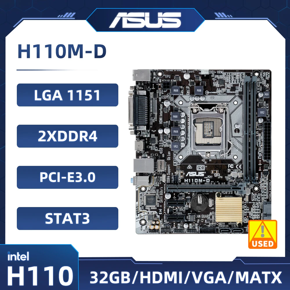 Placa-m-e-ASUS-H110M-D-LGA-1151-intel-H110-DDR4-32GB-suporte-Celeron ...