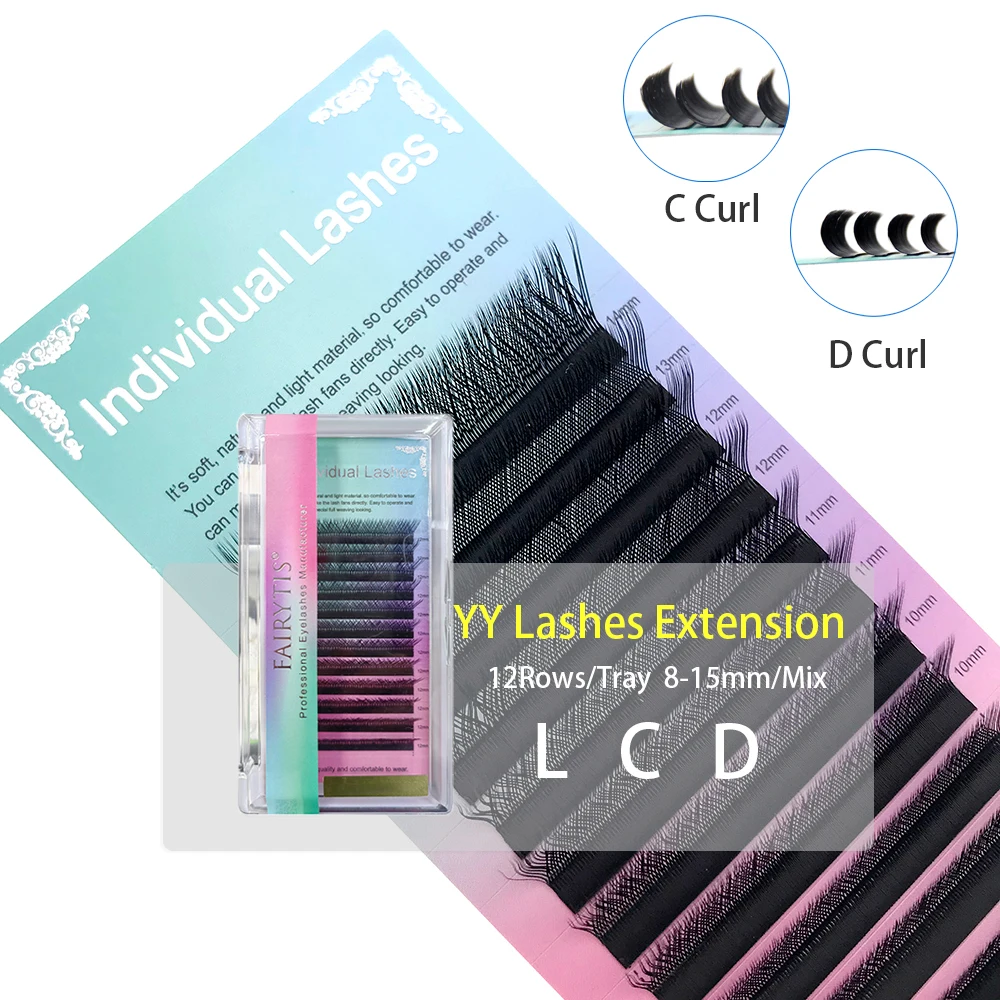 L-C-D-Curl-YY-Shape-Lashes-Hand-Woven-Natural-Soft-Eyelashes-Extension ...