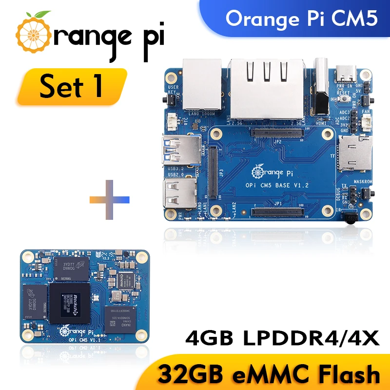 Orange-Pi-CM5-4GB-Ram-32GB-Emmc-Base-Board-RK3588S-WIFI5-BT5-Orangepi ...