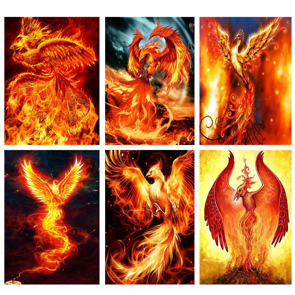 Fire Phoenix Diy Diamond Painting kits Fantasy mythical animal full ...