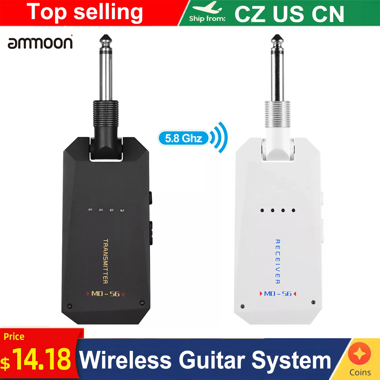 ammoon-MD-5G-A8-Wireless-5-8G-2-4G-Guitar-System-Rechargeable-Audio ...