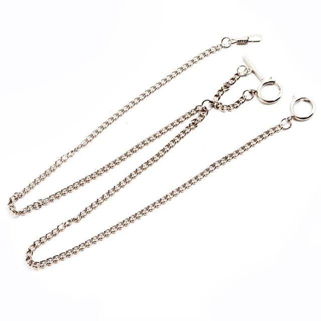 517F Double Albert Chain Vintage Pocket Watch Chain Curb Link Chain ...