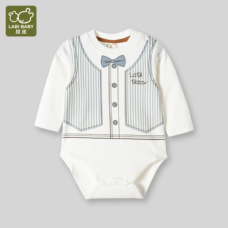 LABI-BABY-Romper-Bow-Print-Little-Gentleman-Jumpsuit-Baby-Boy-Bodysuits ...