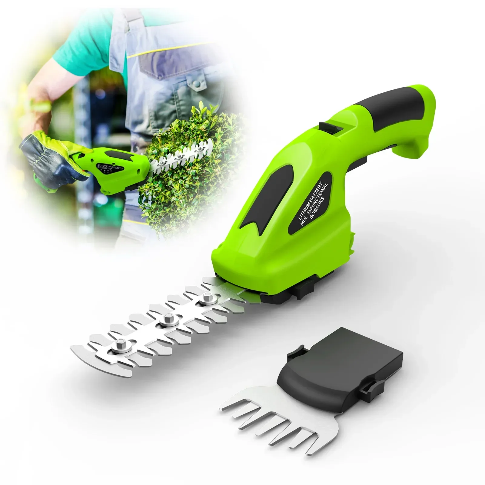Cordless-Hedge-Trimmer-Electric-Hand-Held-Grass-Shear-Shrubbery-Clipper ...