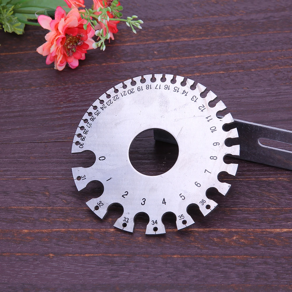 Aço inoxidável 1 36 redonda awg swg fio régua medidor de diâmetro ...