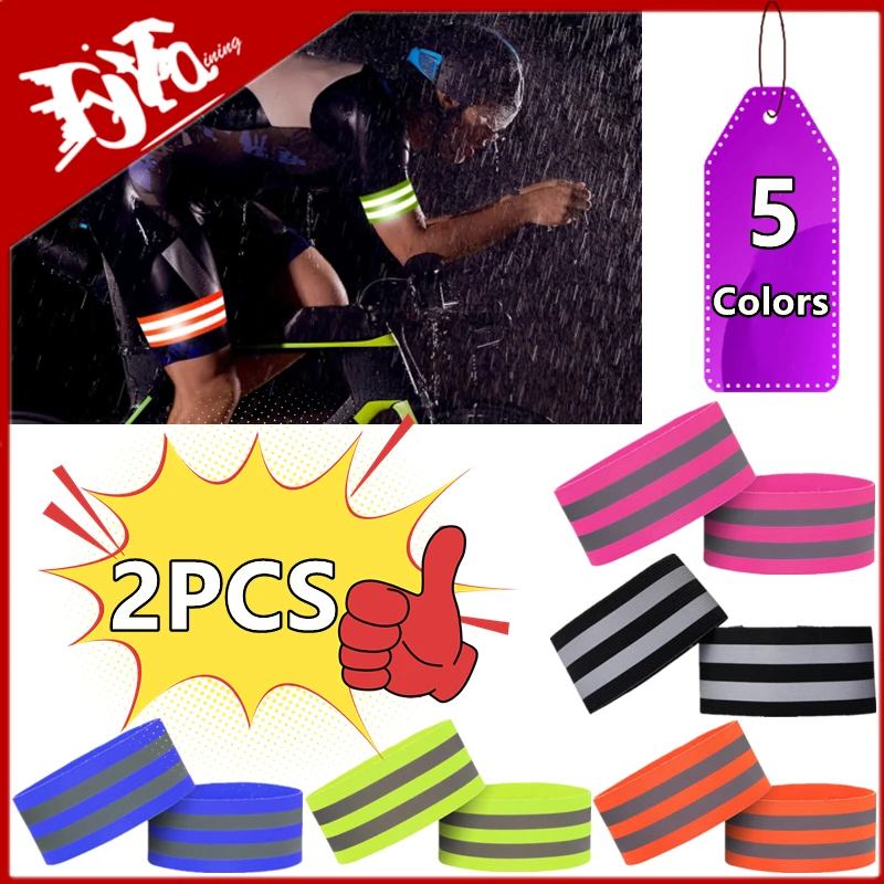 New-2PCS-Running-Reflective-Arm-Bands-for-Wrist-Ankle-Leg-LED-Reflector ...
