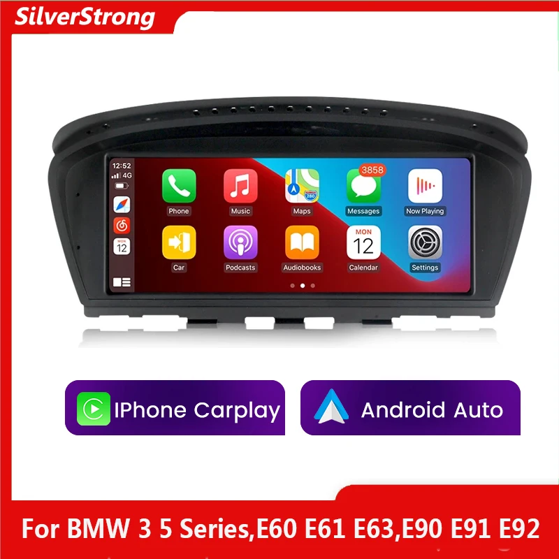 Multimídia sem fio do carro do andróide de silverstrong carplay da apple para bmw 5/3 séries e60 ...