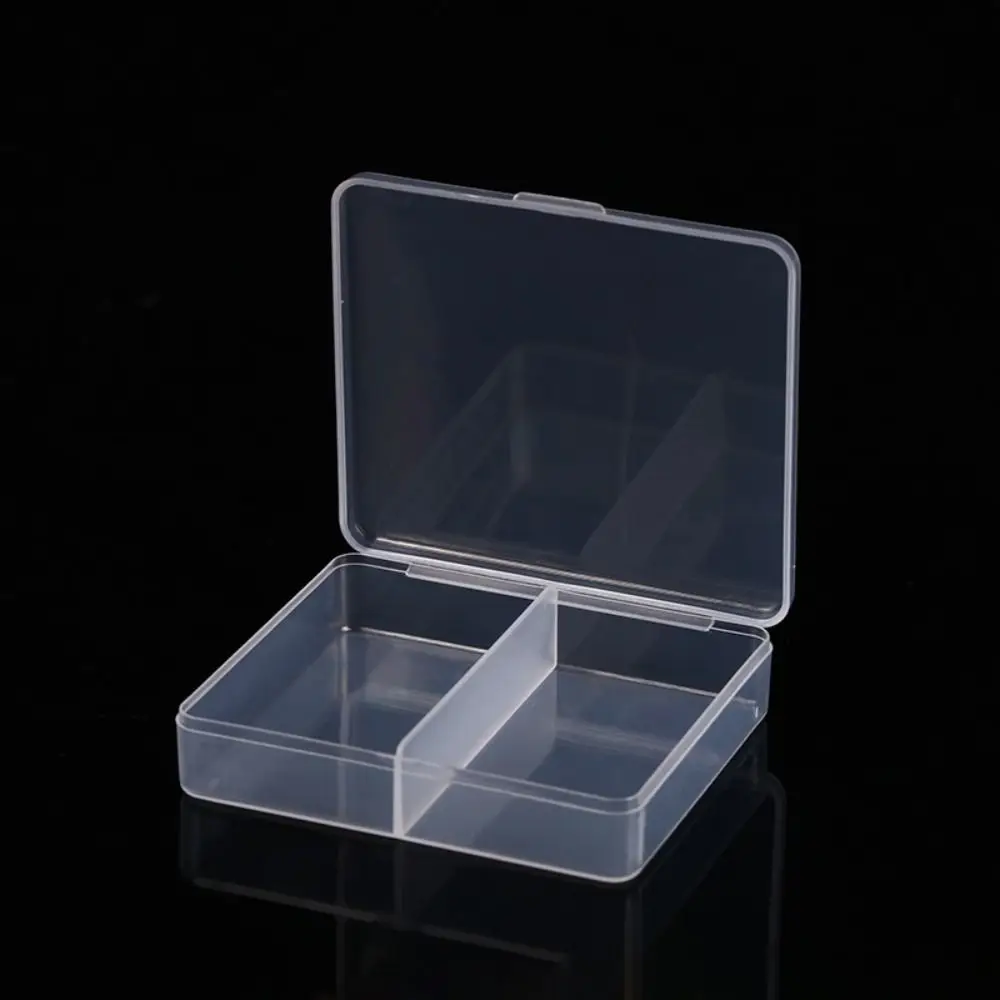 Square Plastic Clear Tool Storage Box Jewelry Beads Container Power ...
