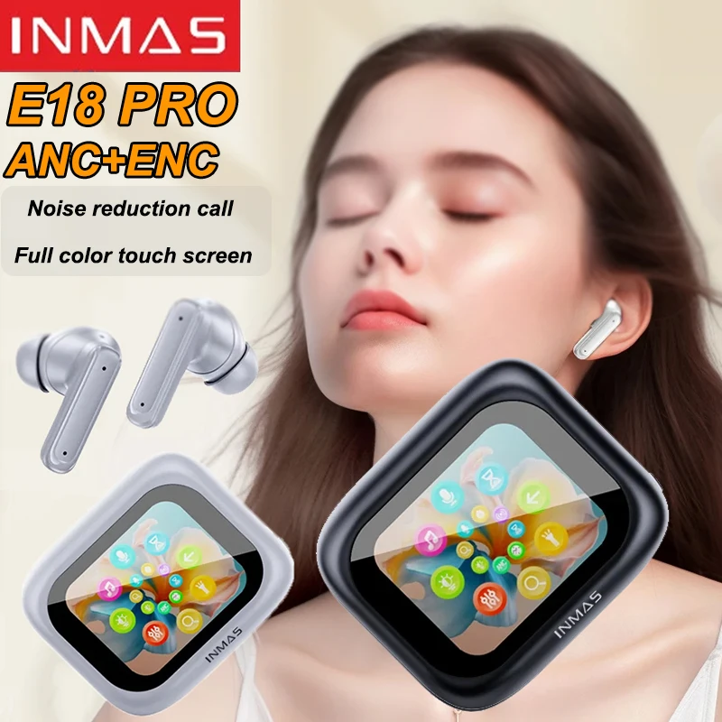 INMAS-TWS-E18-Pro-Wireless-Bluetooth-Full-Color-Touch-Screen-Headset ...