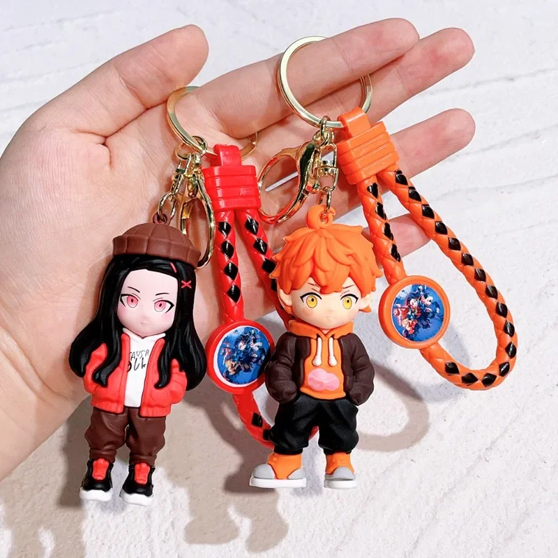 Cute-Anime-Car-Keychain-Demon-Slayer-New-in-Keychains-for-Men-Kimetsu ...
