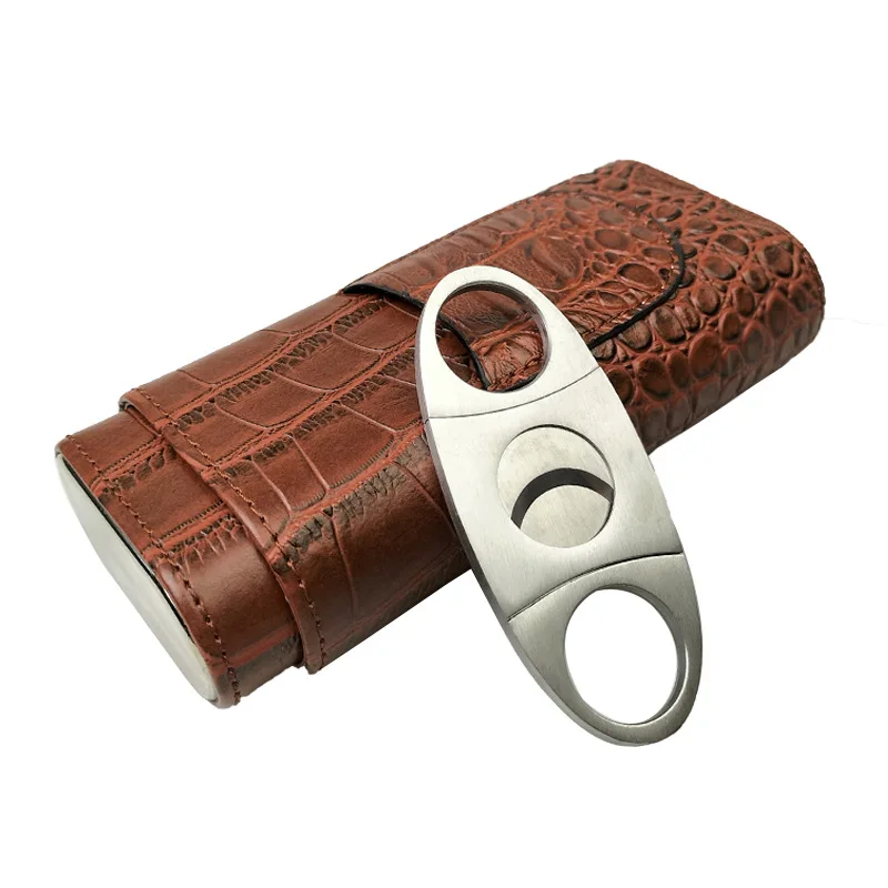 Portable-Alligator-Pattern-Cigar-Case-Hardware-Cigar-Barrel-Humidor ...