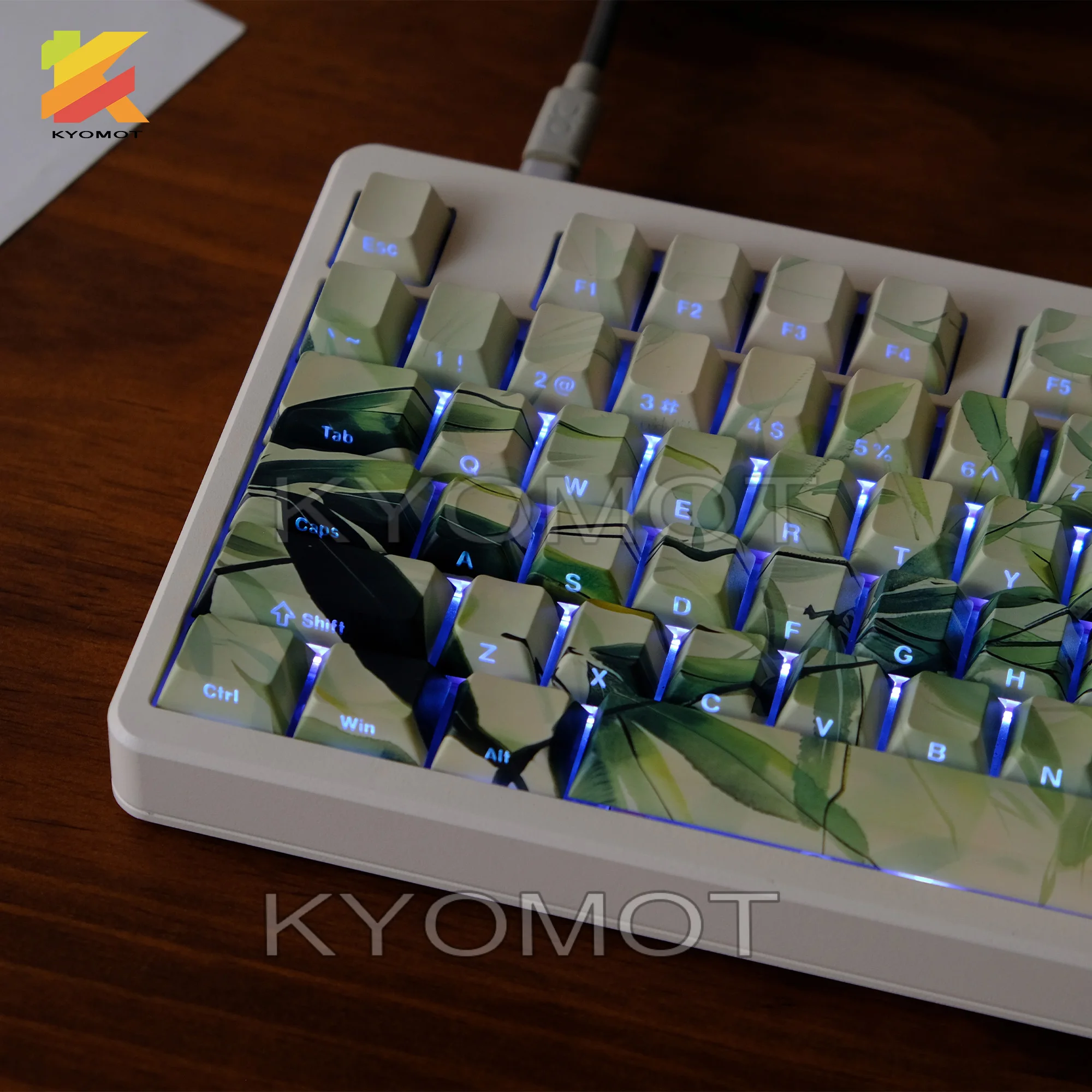 135-Keys-Green-Bamboo-Theme-PBT-Double-Shot-Keycaps-Side-Print-Shine ...