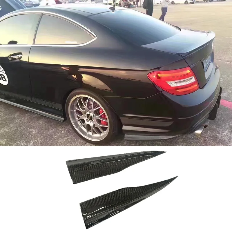 W204 C63 Carbon Fiber FRP Rear Lip Side Splitters Aprons Bumper ...