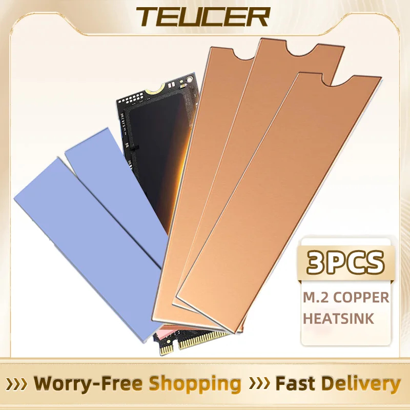 TEUCER-M-2-Copper-Heatsink-NVMe-2280-SSD-Copper-Cooler-Solid-State-Disk ...