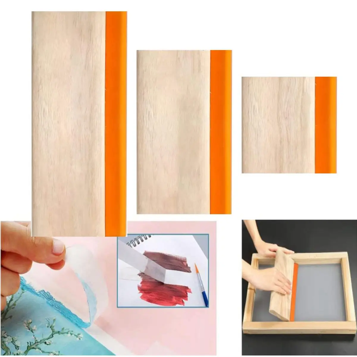 13-16-24-27-33-50cm-Screen-Printing-Squeegee-Silk-Stencil-Wooden-Ink ...