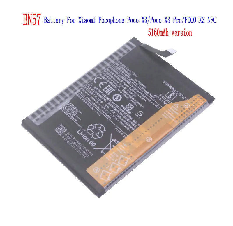 1x New High Quality 5160mAh BN57 Battery For Xiaomi Pocophone X3 / Poco ...