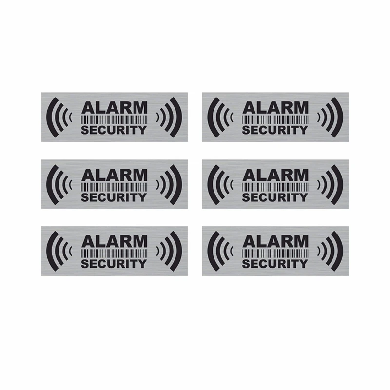 2.9"*1" 6pcs Security Alarm Warning Sign Stickers, Vinyl Decals - Car ...