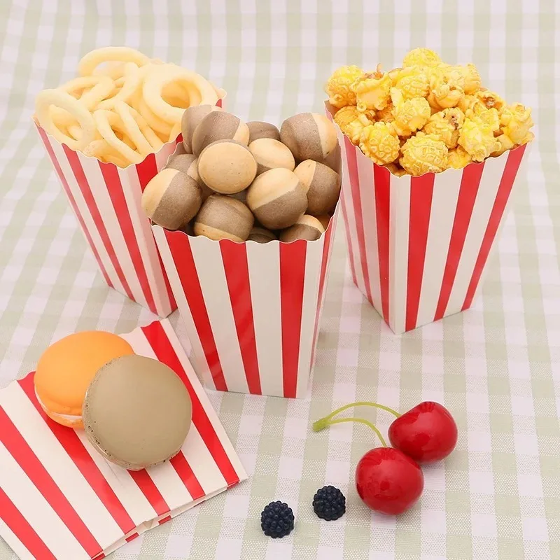 12pcs-Pink-Dot-Wave-Striped-Paper-Cup-Candy-Sanck-Popcorn-Box-Food-Tub ...