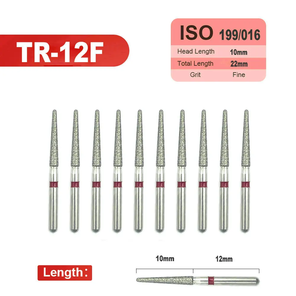 10pcs-Dental-Diamond-FG-High-Speed-Burs-for-Teeth-Polishing-Taper-Round ...