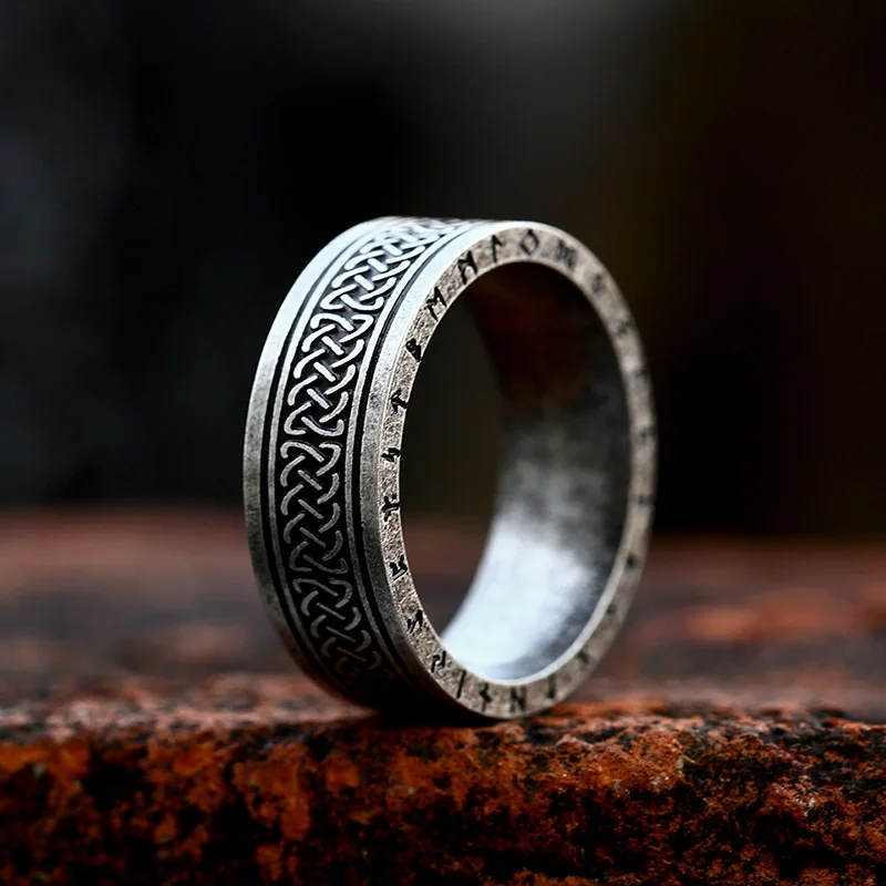 New-Vintage-Nordic-Viking-Rune-Ring-For-Men-Women-Simple-316L-Stainless ...