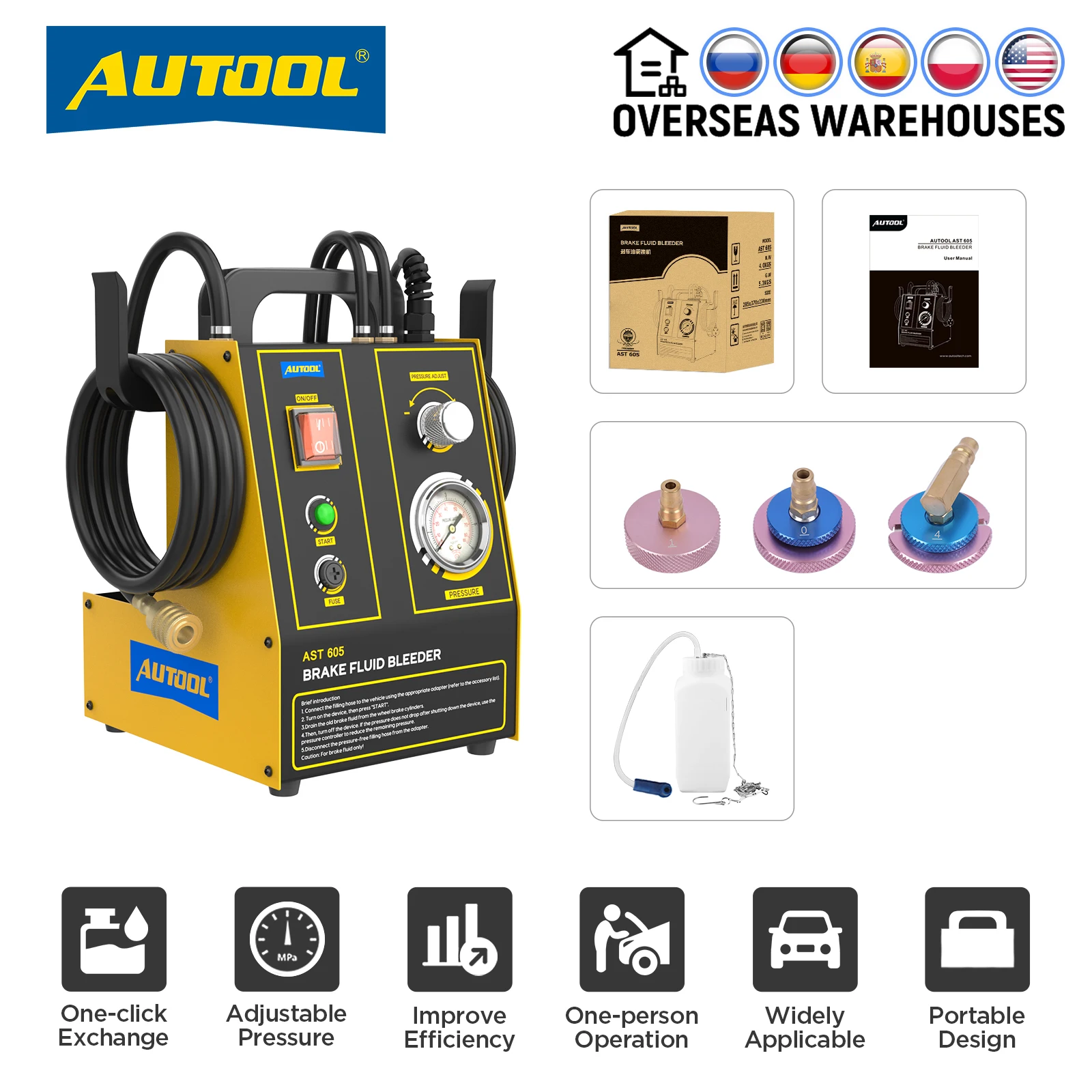 AUTOOL-AST605-Car-Brake-Oil-Filling-Changer-Extractor-Machine-Electric ...