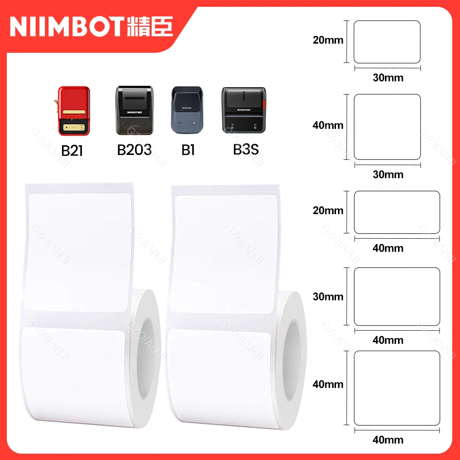 Niimbot-Label-Printer-White-Paper-Sticker-B1-B21-B203-Label-Maker-Tape-30x20mm-50x80mm-Bigger ...