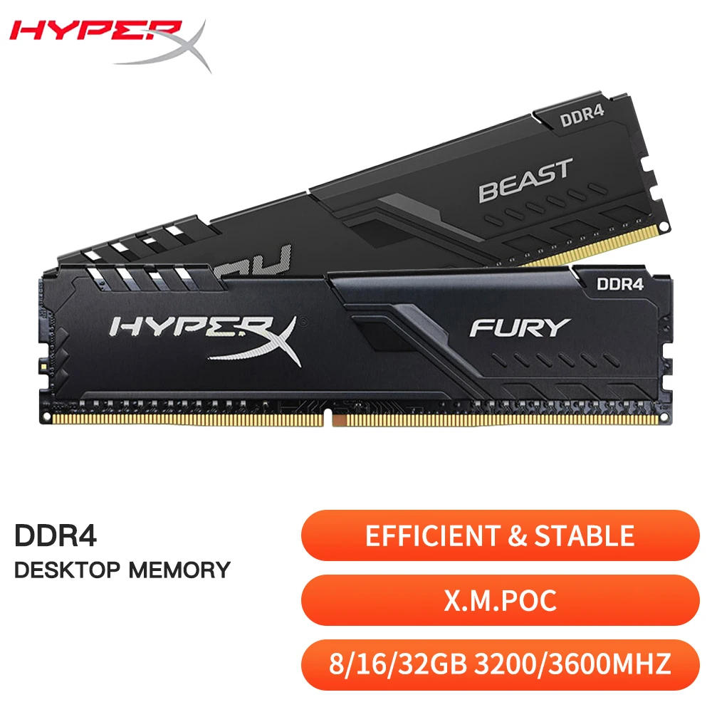 HypeX-Memoria-Desktop-RAM-DDR4-64-32X2-32-16-8GB-3600-3200MHz-PC4-28800 ...