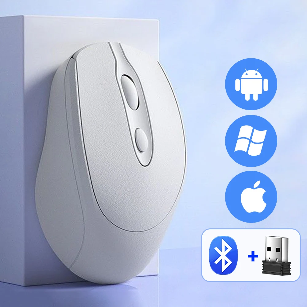 Ergonomic Wireless Bluetooth Mouse 1600DPI Rechargeable Mouse for ...
