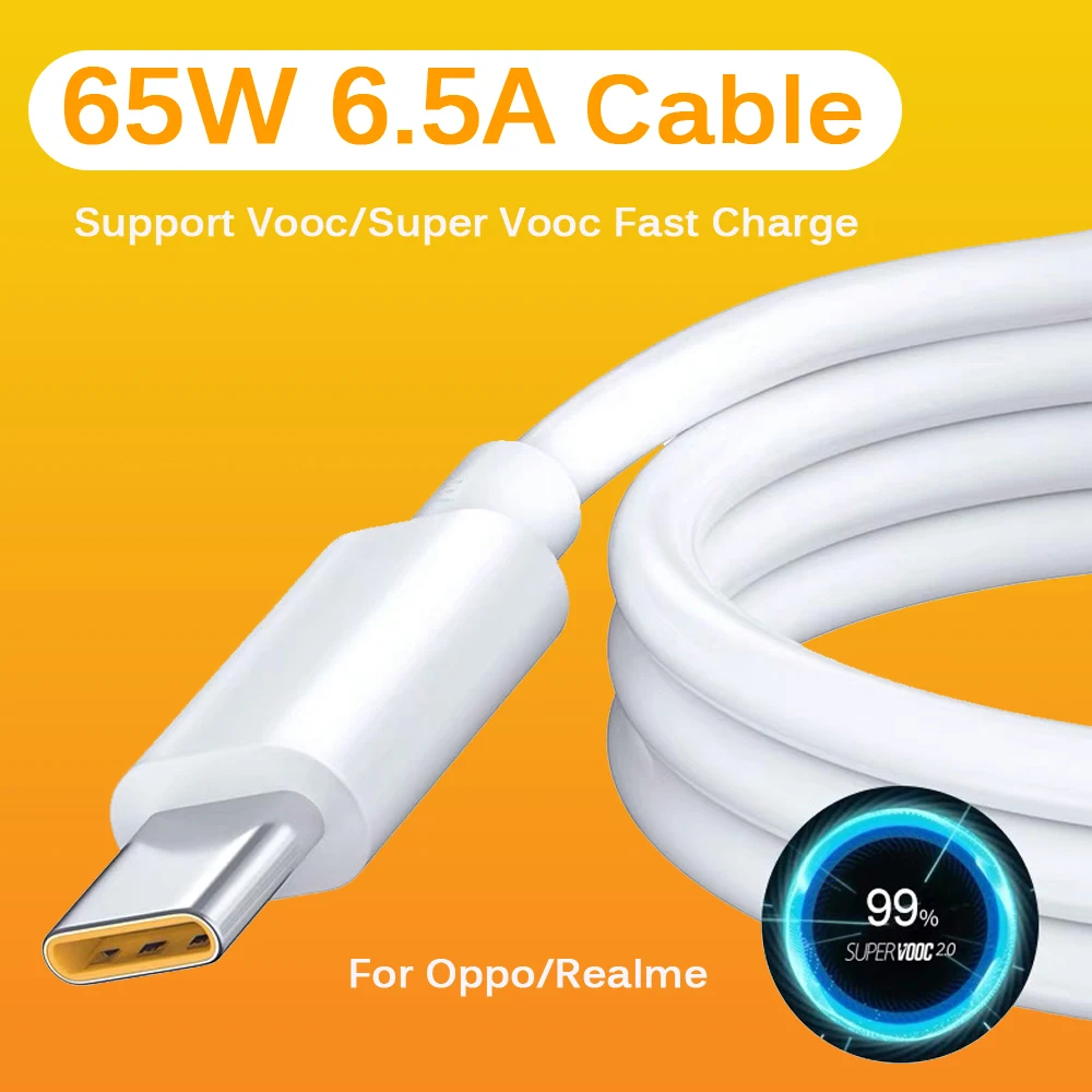 6.5A 65W USB Type C Super Fast Charge Cable Super Vooc Dart Cord for ...