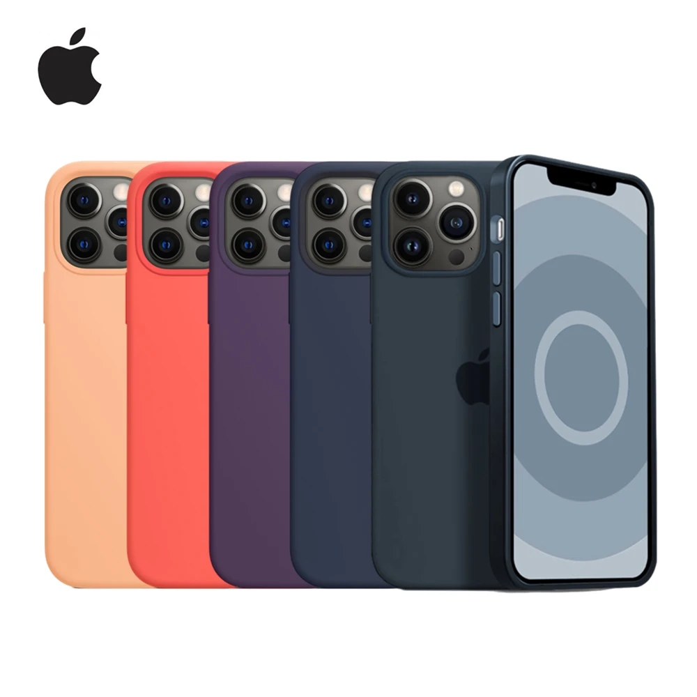 Original apple magsafe silicone líquido caso magnético para iphone 12 ...