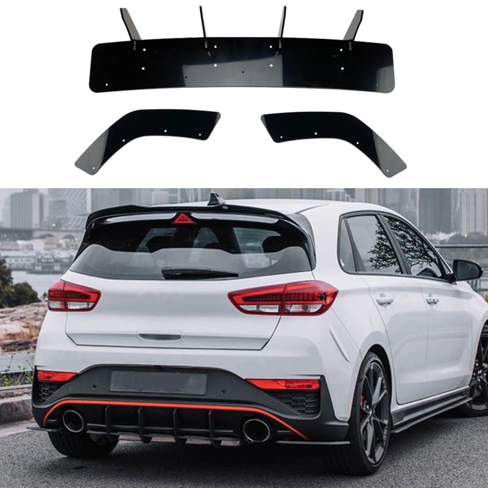Rear Bumper Diffuser Lip Splitter For Hyundai I30N Hatchback 2020-2022 ...