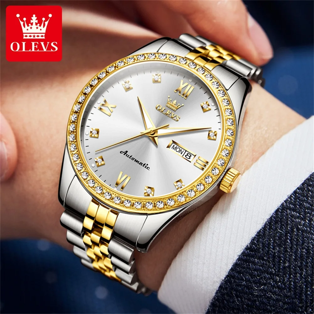 OLEVS-reloj-autom-tico-de-lujo-para-hombre-cron-grafo-mec-nico-de-acero ...