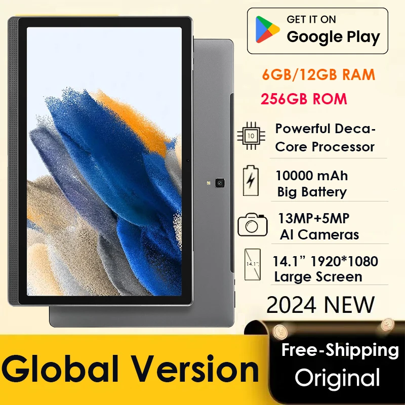 New-14-1-Tablet-PC-1920x1080-IPS-Big-Screen-5-13MP-12GB-RAM-256GB-Deca ...