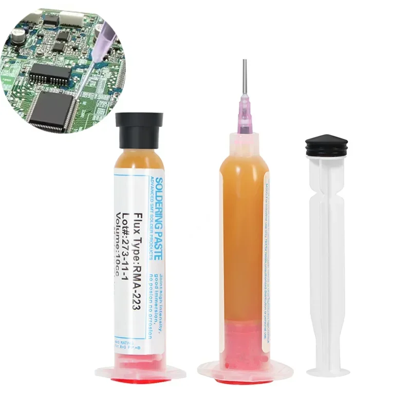 10cc-Solder-Soldering-Paste-Flux-Grease-with-Needle-RMA-223-for-Chips ...