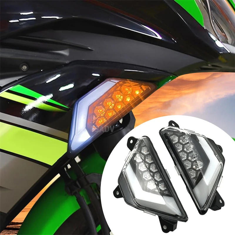 NEW Front LED Turn Signal For KAWASAKI NINJA 300 250 400 650 NINJA ZX6R ...