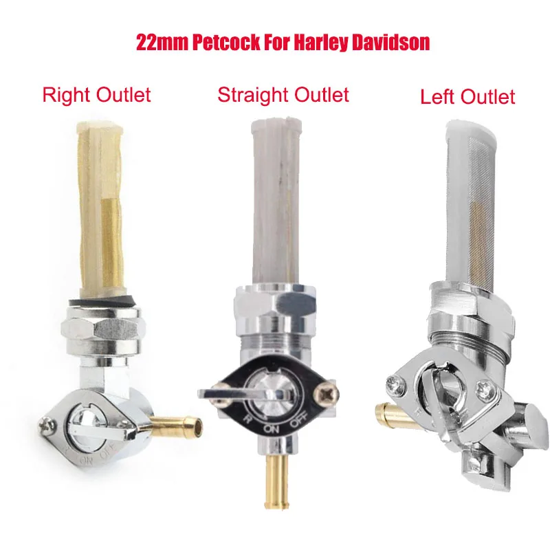 Petcock Fuel Valve 22mm 62167 81 62163 75 62129 75T 62168 81 For Harley ...
