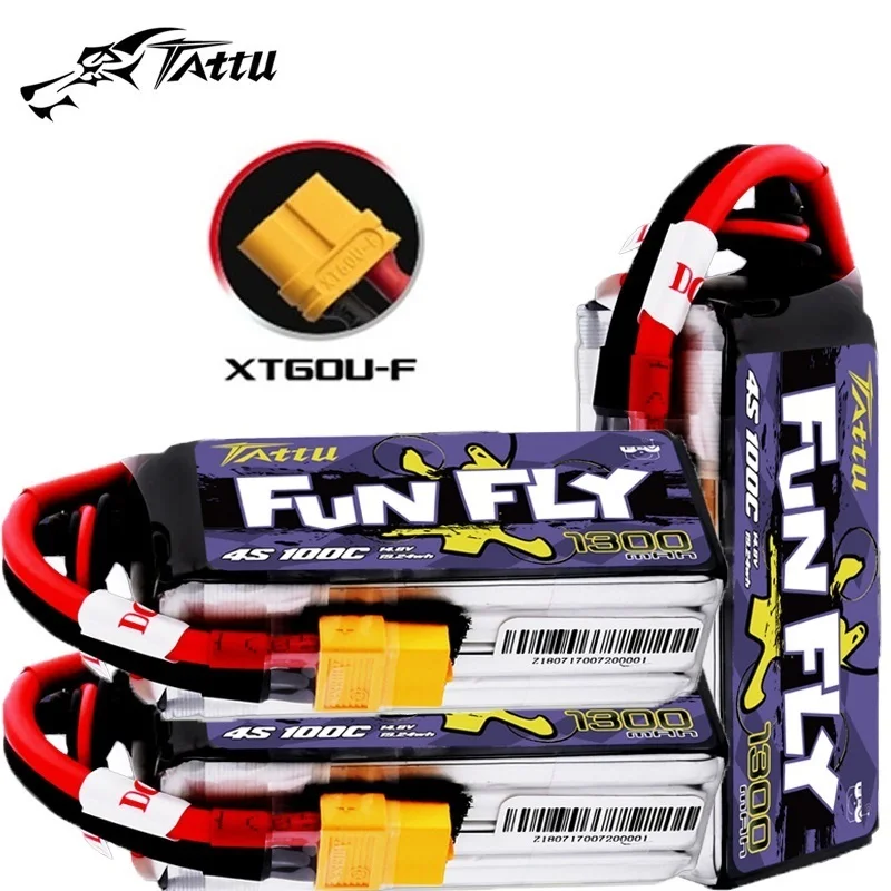 TATTU-FUNFLY-Original-14-8V-1300mAh-100C-LiPo-Battery-For-RC-Helicopter ...