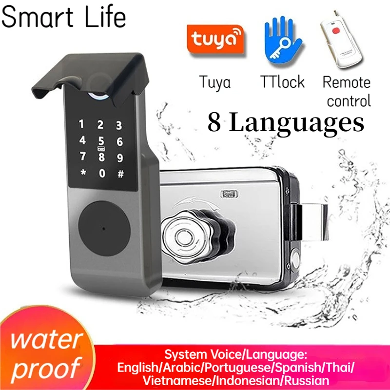 Tuya WIFI Fingerprint IC Card Digital Code key remote unlock courtyard ...