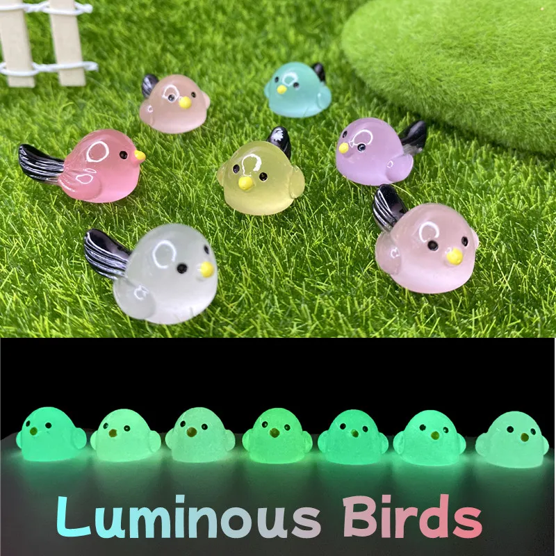 50PCS-Mini-Birds-Luminous-Resin-Bird-Fairy-Garden-Decoration-Miniature ...
